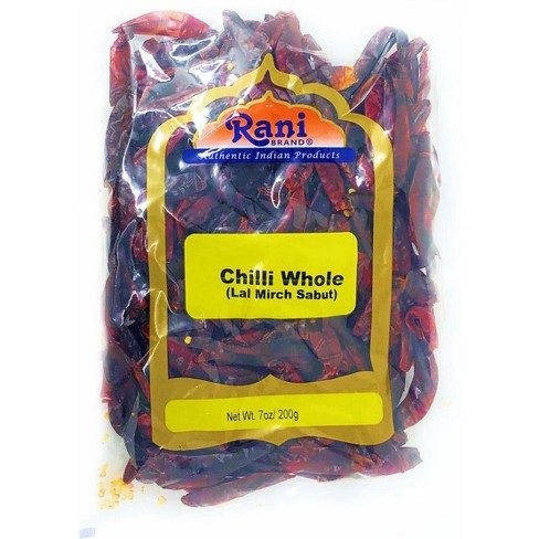 Chilli Whole Stemless (mirchi Whole) - 7oz (200g) - Rani Brand ...