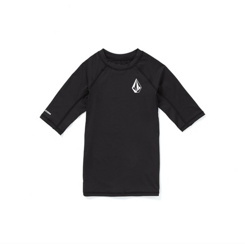 Volcom Boys Lido Short Sleeve Upf 50+ Rashguard Swim Shirt, Black - S ...