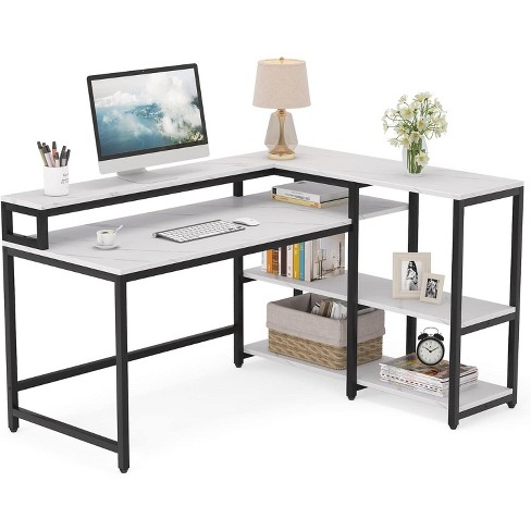 Tribeisigns 55" L-shaped Computer Desk, Reversible Corner Computer Desk ...