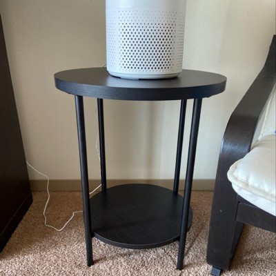 Wood And Metal Round End Table Black - Room Essentials™ : Target