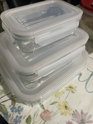 6pc (set Of 3) Glass Food Storage Container Set Clear - Figmint™ : Target
