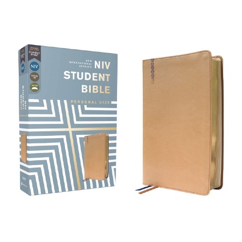 Niv, Student Bible, Personal Size, Leathersoft, Tan, Comfort Print - By ...