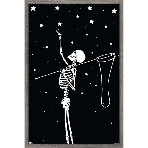 Trends International Skeleton Collecting Stars Framed Wall Poster ...