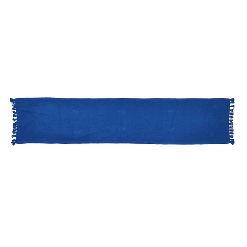 72" X 14" Cotton Textured Table Runner Blue - Threshold™: Solid ...