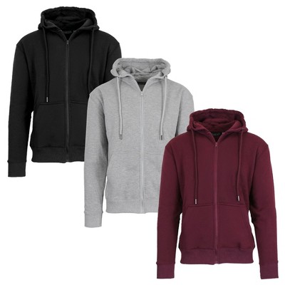 Blue Ice Apparel Men's Fleece-lined Full-zip Hoodie (3-pack) - Black ...