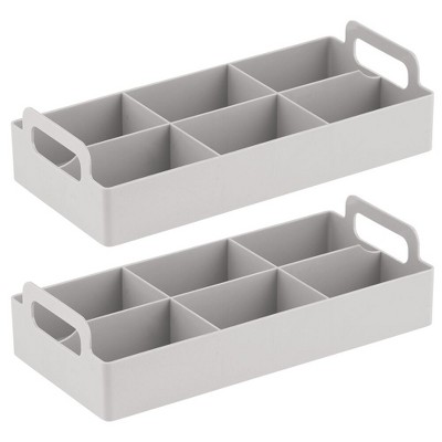 Mdesign Compact Plastic Tea Storage Organizer Caddy Tote - 2 Pack : Target
