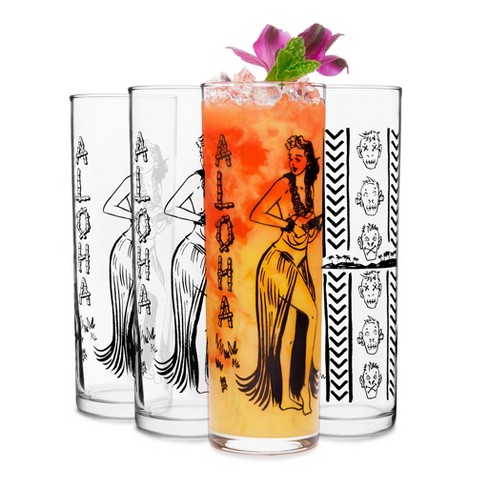 Libbey Tiki Kahiko Zombie Glass, Clear, 13.5 Ounce, Set Of 4 : Target