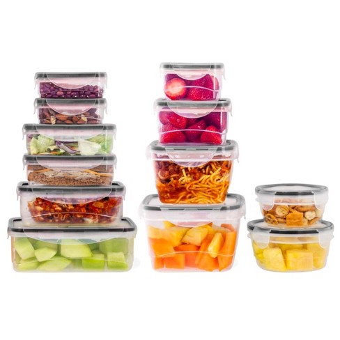 Lexi Home Plastic Containers With Snap Lock Lids (set Of 12) : Target