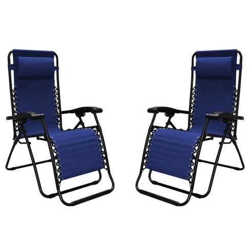 Caravan Canopy Infinity Zero Gravity Steel Frame Patio Deck Chair, Blue ...