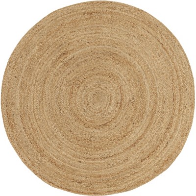 Nourison Handwoven Natural Jute Indoor Area Rug Natural 3' X Round : Target