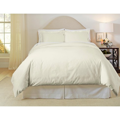 Pointehaven 500 Tc Sateen Ivory 100% Long Staple Cotton 3 Pc Duvet Set ...