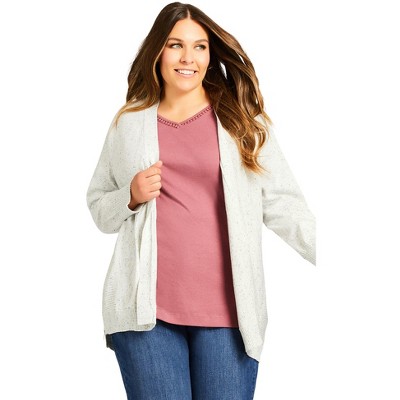 Avenue | Women's Plus Size Grace Cardigan - Ivory - 22w/24w : Target