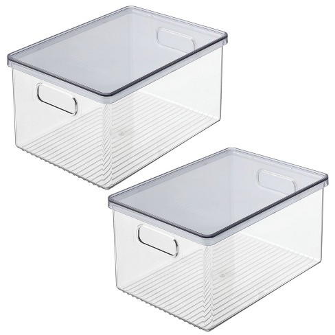 Mdesign Plastic Kitchen Food Storage Bin With Lid : Target