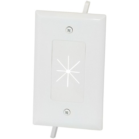 Datacomm Electronics 1-gang Cable Plate With Flexible Opening, White ...