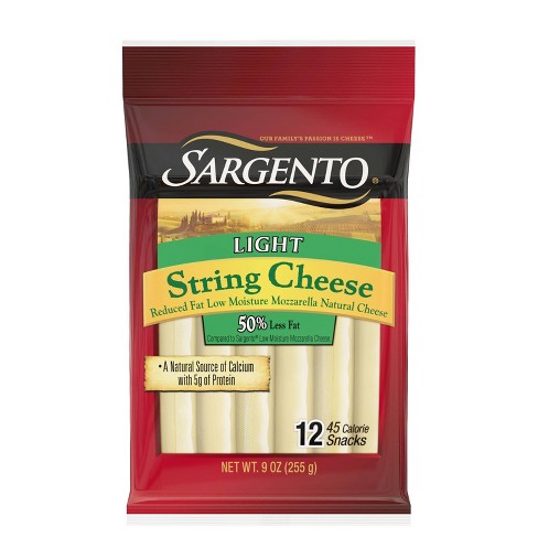Sargento Reduced Fat Light Natural Mozzarella String Cheese - 12ct : Target