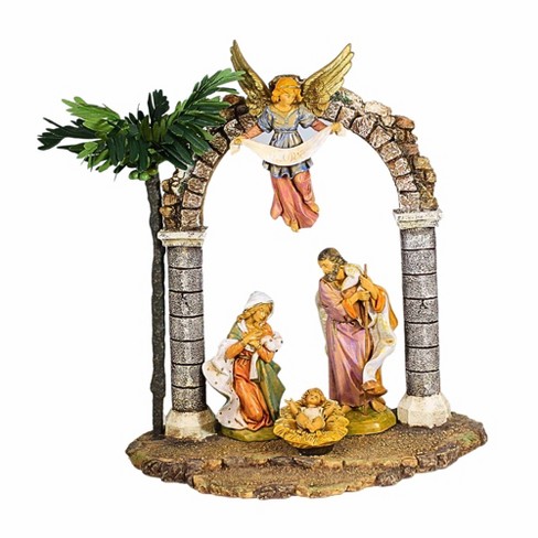 Fontanini 7.25 In 4-piece Nativity Set With Arch Jesus Mary Joseph ...