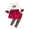 Girls Sparkle Turkey Tulle Tunic And Leopard Legging Set Mia Belle ...