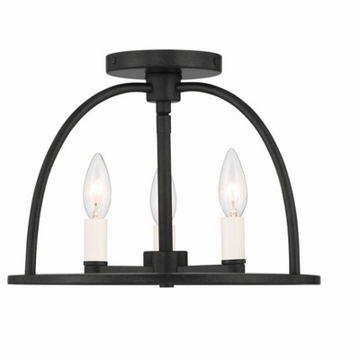 Crystorama Lighting Abbott 3 - Light Flush Mount In Black : Target