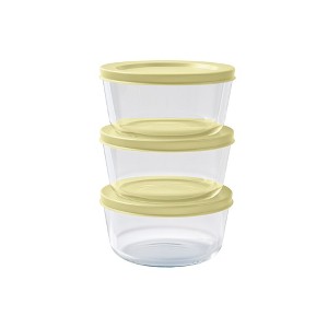 Dura Culina® Stackable Round Glass Food Container Sets - Sunlight ...