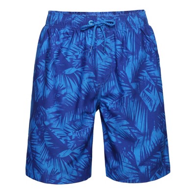 Rokka&rolla Men's 8'' Swim Trunks-blue Leaves, Size Large : Target
