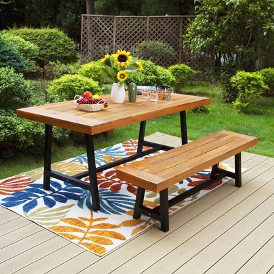 2pc Acacia Wood Patio Set With Bench - Captiva Designs : Target