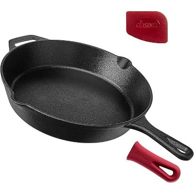 Cast Iron Skillet With Glass Lid - 12"-inch Dual Handle Frying Pan ...