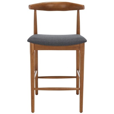 Lionel Retro Bar Stool - Walnut/dark Grey - Safavieh : Target