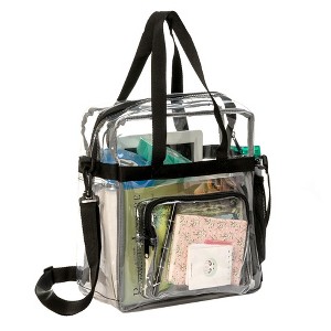 K-Cliffs 12" Clear Messenger Bag Durable See Through Lunch Tote Quality ...