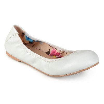 Journee Collection Womens Lindy Slip On Round Toe Ballet Flats White 8 ...