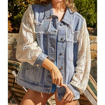 Women's Denim Jacket W/ Novelty Sleeve - Pol S : Target
