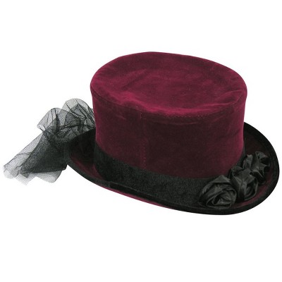 Forum Novelties Adult Burgundy Lace Top Hat : Target