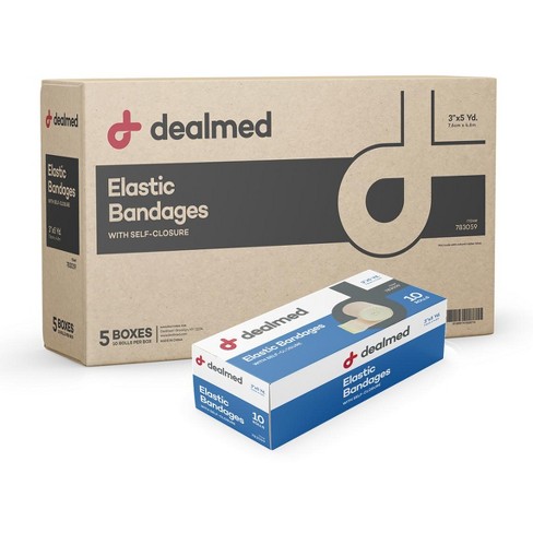 Dealmed 3" Elastic Bandage Wrap With Self Closure, 5 Yards Stretched ...