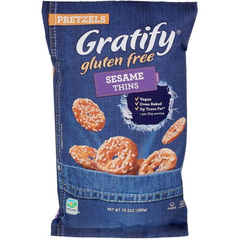 Gratify Gluten Free Sesame Pretzel Thins - Case Of 6 - 10.5 Oz : Target