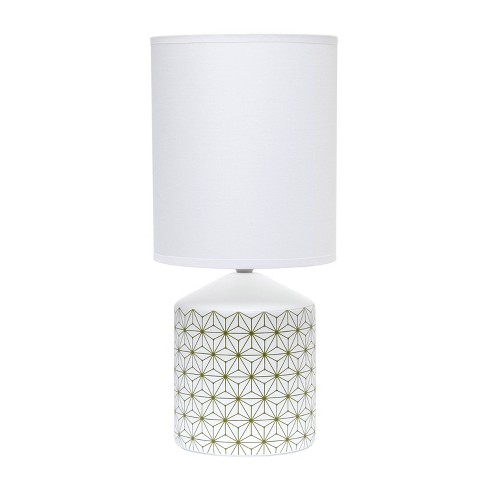 Fresh Prints Table Lamp Gold - Simple Designs: Ceramic Bedside Light ...