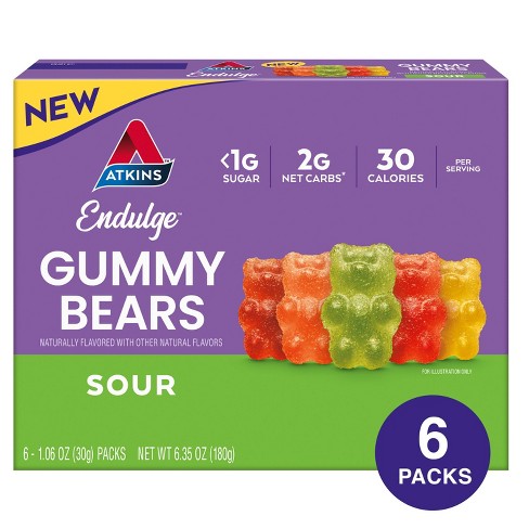 Atkins Endulge Sour Gummy Bears - 6.35oz/6pk : Target