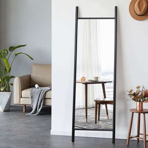 Yedda 64" X 21" Rectangle Solid Wood Mirror Ladder Shaped Full Length ...