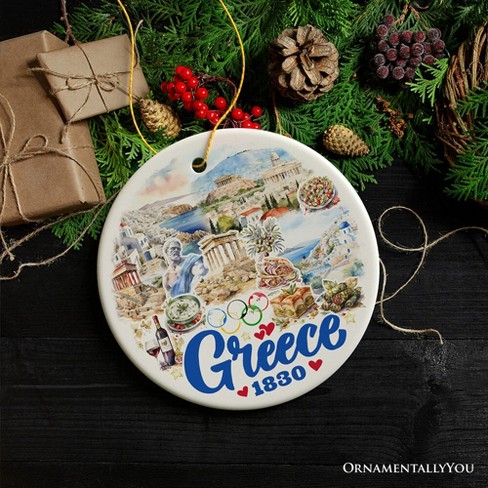 Greece Historical Landmarks And Cultural Ornament, Artistic Greek And ...