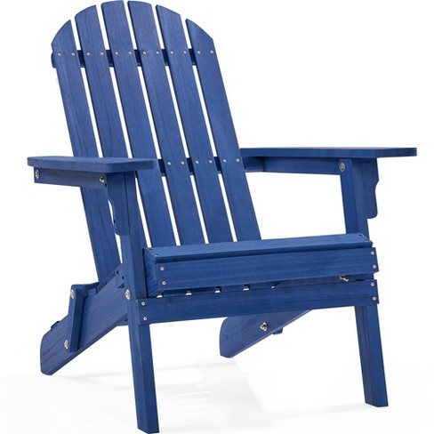Yaheetech Folding Adirondack Chair Solid Wood Garden Chair Weather ...