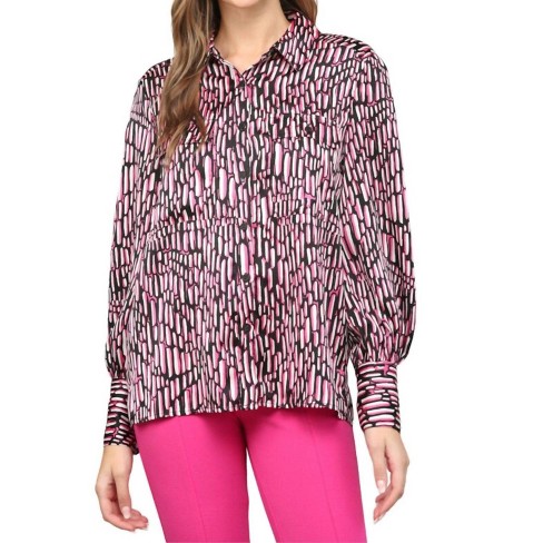 Women's Abstract Print Pocket Button Down Shirt - Fate M : Target