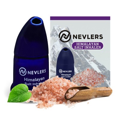 Nevlers Salt Inhaler With 6 Oz Of Natural Himalayan Pink Salt - Cobalt ...