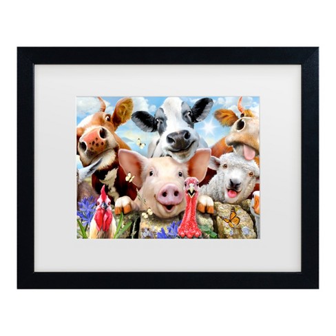Trademark Fine Art - Howard Robinson Goofy Farm Portrait Matted Framed ...