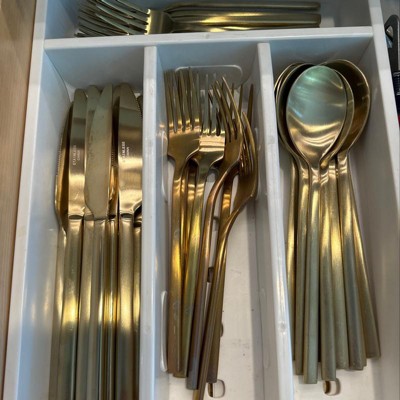 20pc Ashby Flatware Set Champagne - Threshold™ : Target