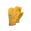 Refrigiwear Three Finger Split Cowhide Leather Mitten Gloves (gold, X ...