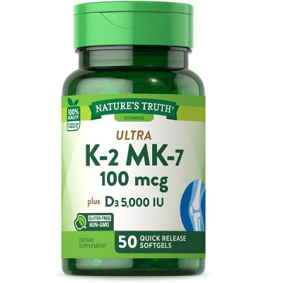Nature's Truth Vitamin D3 K2 Liquid Drops With Mk-7 | 2 Fl Oz : Target