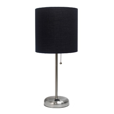 19" Metal Stick Table Lamp With Pull Chain Silver - Cresswell Lighting ...