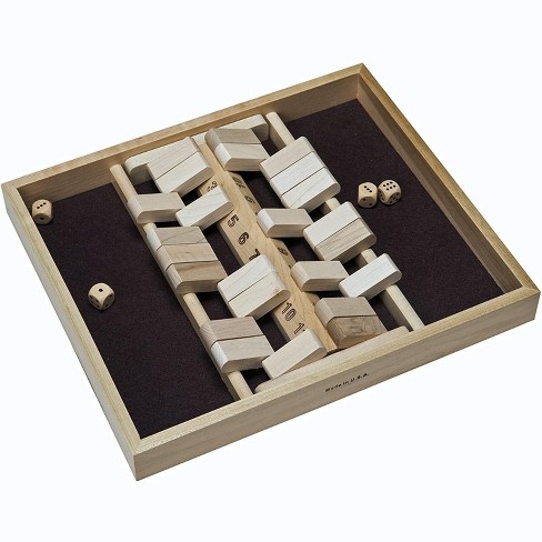 We Games Double Sided 12 Number Shut The Box Board Game, 14 In. Made In ...