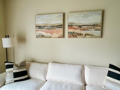 (set Of 2) 24" X 30" Faded Landscape Framed Wall Canvases Natural ...