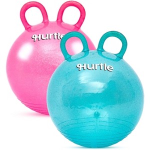 Hurtle 18 Inch Glitter Hopper Ball Set with Handles, Pump & Cones ...