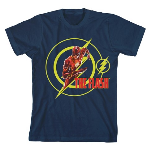 The Flash Movie Character And Logo Boys Navy T-shirt : Target