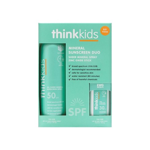 Thinkbaby Safe Baby Sunscreen Spray And Sunscreen Stick - Spf 30 : Target